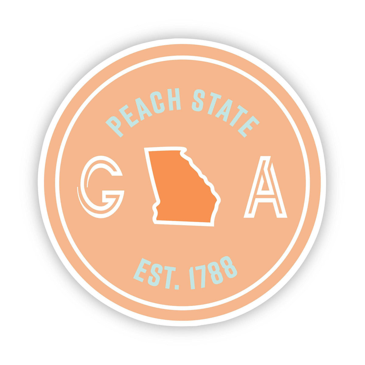 Peach State Georgia Sticker – A Little Bookish