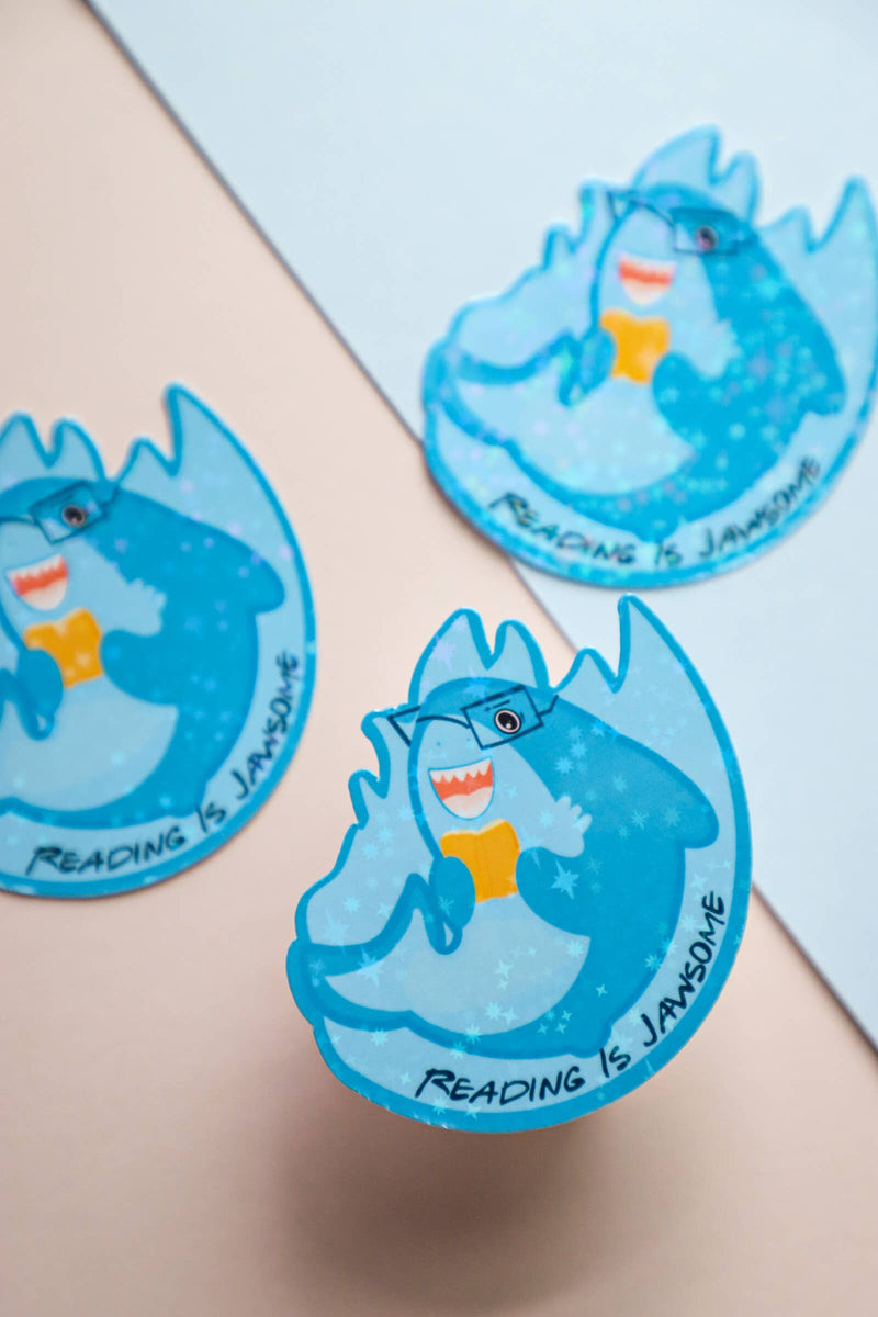 Reading Is Jawsome Shark Sticker – A Little Bookish